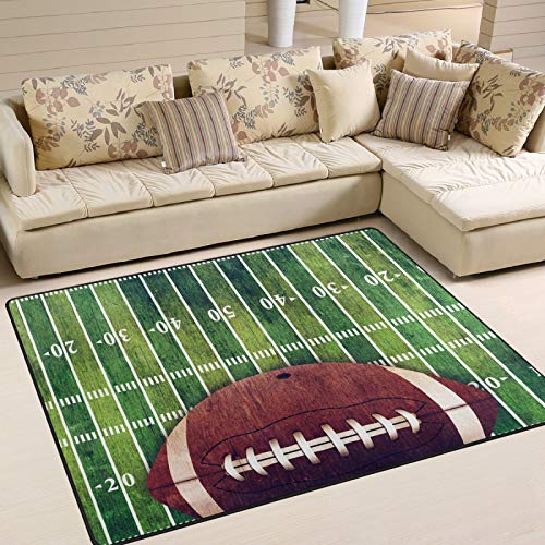 ALAZA Grunge American Football Field Non Slip Area Rug 5' x 7' for Living Dinning Room Bedroom Kitchen Hallway Office Modern Home Decorative