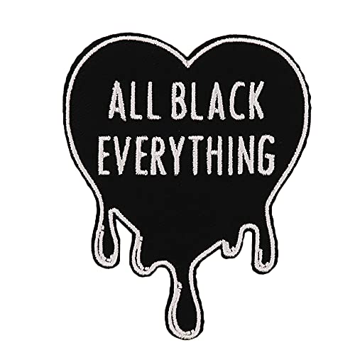 All Black Everything Halloween Goth Embroidered Iron On Patch