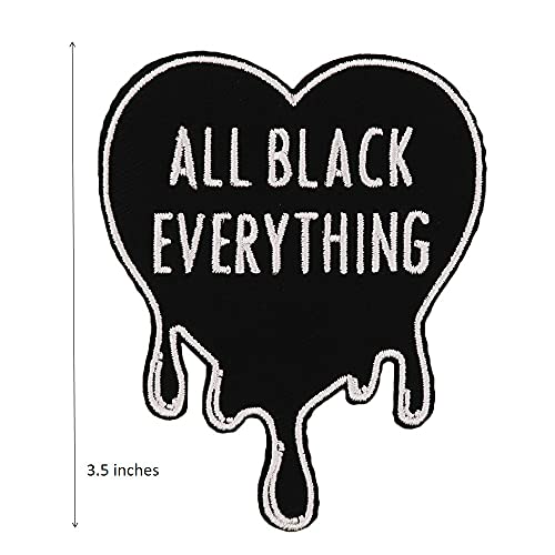 All Black Everything Halloween Goth Embroidered Iron On Patch