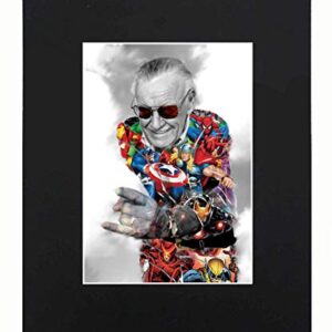 XQArtStudio Stan Lee marvel Comics Superhero Dope Cool Art Artworks Print Picture Photograph Poster Gift Wall Decor Display Size with Matted 8x10