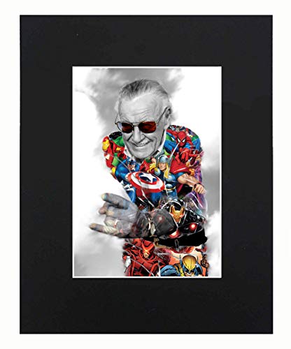 XQArtStudio Stan Lee marvel Comics Superhero Dope Cool Art Artworks Print Picture Photograph Poster Gift Wall Decor Display Size with Matted 8x10