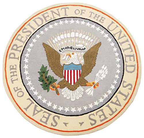 Eagle USA Pluribus Unum Seal of The President United States of America Handmade Tufted 100%Woolen Round Area Rugs & Carpet (8'x8' Round)