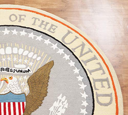 Eagle USA Pluribus Unum Seal of The President United States of America Handmade Tufted 100%Woolen Round Area Rugs & Carpet (8'x8' Round)