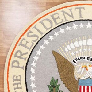 Eagle USA Pluribus Unum Seal of The President United States of America Handmade Tufted 100%Woolen Round Area Rugs & Carpet (8'x8' Round)