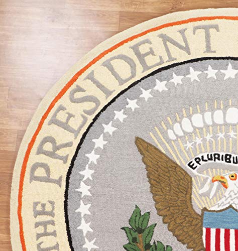 Eagle USA Pluribus Unum Seal of The President United States of America Handmade Tufted 100%Woolen Round Area Rugs & Carpet (8'x8' Round)