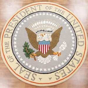 Eagle USA Pluribus Unum Seal of The President United States of America Handmade Tufted 100%Woolen Round Area Rugs & Carpet (8'x8' Round)