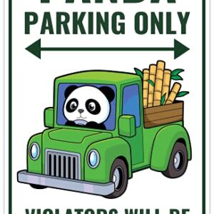 Venicor Panda Sign - 9 x 14 Inches - Aluminum - Panda Gifts for Girls Women - Panda Bear Room Decor Wall Art Stickers Stuff