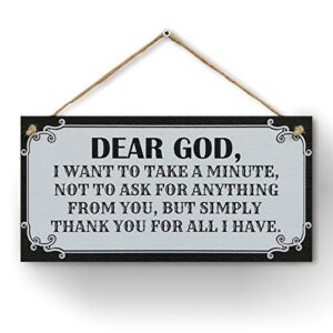 carispibet dear god house decorative sign faith religion belief gratitude home ornament living room gift 6″ x 12″