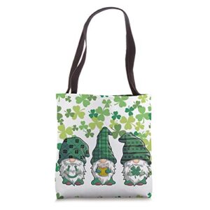 st patricks day tote bag gnomes green buffalo plaid tote bag