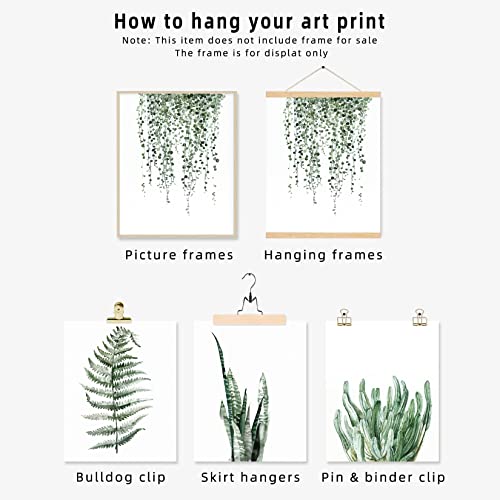 Plant Prints Unframed Posters Wall Art for Living Room Decor, 8x10 Poster Canvas Prints Set of 6, Botanical Prints Wall Art Leaf Posters Sage Green Decor