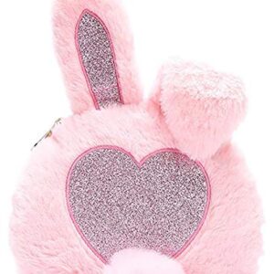 QZUnique Rabbit Shape Handbag Women's Lovely Plush Toy Crossbody Bag Rope Strap Shoulder Bag