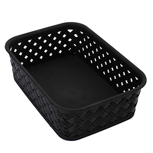 Bekith 9-Pack Small Plastic Storage Basket, Woven Basket Bin for Closet Organization, De-Clutter, Accessories, Toys, Cleaning Products, 7.7" x 5.4" x 2.4"