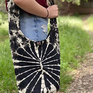 Original Collections Black and White Tie Dye Crossbody Shoulder Bag Large