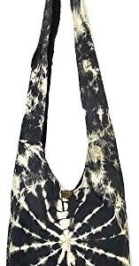 Original Collections Black and White Tie Dye Crossbody Shoulder Bag Large