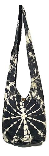 Original Collections Black and White Tie Dye Crossbody Shoulder Bag Large