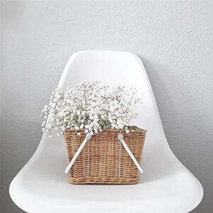 cute summer bell piki basket natural vintage rattan woven portable picnic basket multifunctional storage box