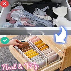 Underwear Drawer Organizer 3 Set Sock Organizer Apartment Essentials for First Apartment College Dorm Room Essentials Foldable Nylon Mesh Closet Organizer Dresser Organizer for Underwear,Socks