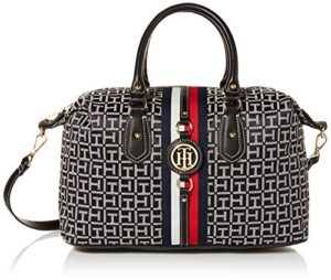 tommy hilfiger jaden satchel crossbody bag, black/white