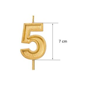 2.76 inch Gold 75th Birthday Candles,Number 75 Cake Topper for Birthday Decorations