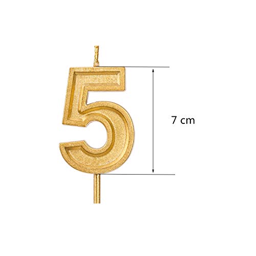 2.76 inch Gold 75th Birthday Candles,Number 75 Cake Topper for Birthday Decorations