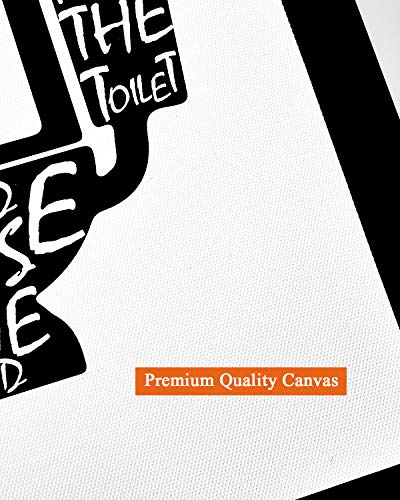 Bathroom Decor Wall Art Prints with Paper Frames;Funny Bathroom Wall Signs Wash Brush Floss Flush Black and White Bathroom Canvas Artwork Poster Carboard Frames 8×10inch set of 4(Black and White) (B)