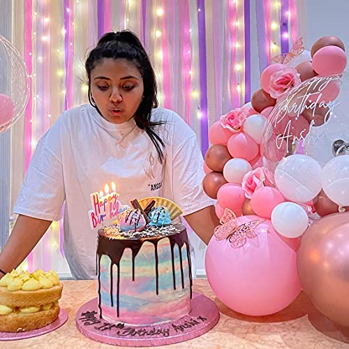 Talking Tables Purple and Pink Happy Birthday Candles Cake Topper | Pastel Party Decorations for Girls Party, Kids, Adults