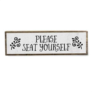 anvevo please seat yourself – metal wood sign light – cute & funny wall bathroom decor – rustic wall art – modern home décor – farmhouse bathroom decorations