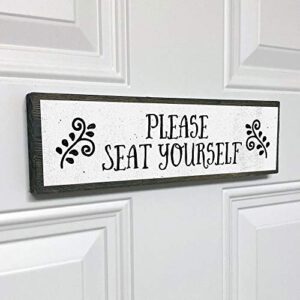 ANVEVO Please Seat Yourself - Metal Wood Sign Light – Cute & Funny Wall Bathroom Decor - Rustic Wall Art - Modern Home Décor - Farmhouse Bathroom Decorations