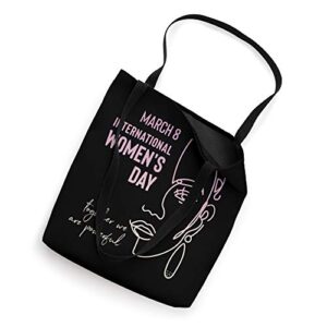 International Women's Day, March 8, Black Pride Feminist Tote Bag