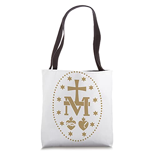 Miraculous Medal of Virgin Mary Catholic Saint Tote Bag