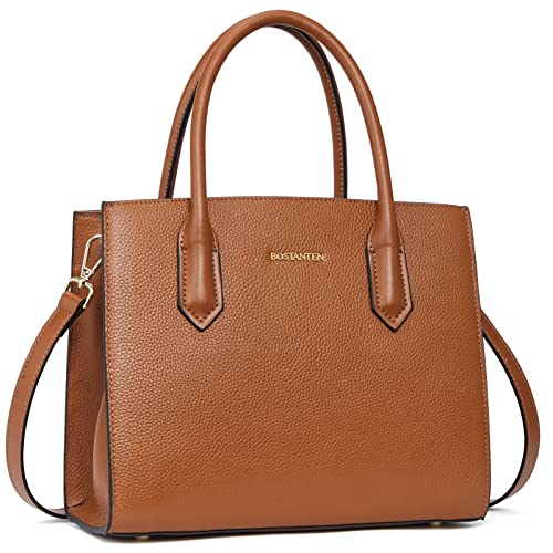 BOSTANTEN Leather Handbags for Women Designer Satchel Purses Top Handle Shoulder Crossbody Bags