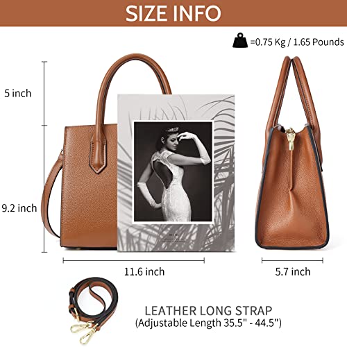 BOSTANTEN Leather Handbags for Women Designer Satchel Purses Top Handle Shoulder Crossbody Bags