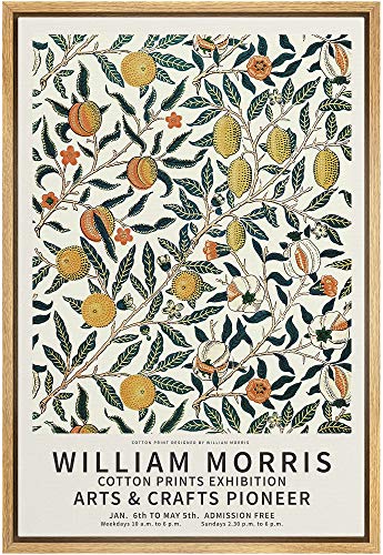 IDEA4WALL Framed Canvas Print Wall Art Cotton Prints Exhibition Poster Master Artist William Morris Nature Wilderness Oil Painting Impressionism for Living Room, Bedroom, Office - 16"x24" Natural