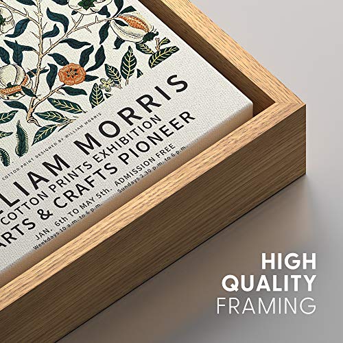 IDEA4WALL Framed Canvas Print Wall Art Cotton Prints Exhibition Poster Master Artist William Morris Nature Wilderness Oil Painting Impressionism for Living Room, Bedroom, Office - 16"x24" Natural