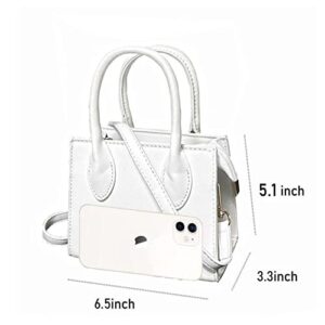 youyuan Small crossbody bags for women faux leather trendy clutch mini purses and handbags … (White)