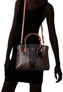 NINE WEST Lorraine LRG Jet Set Satchel, Dk Bourbon Multi