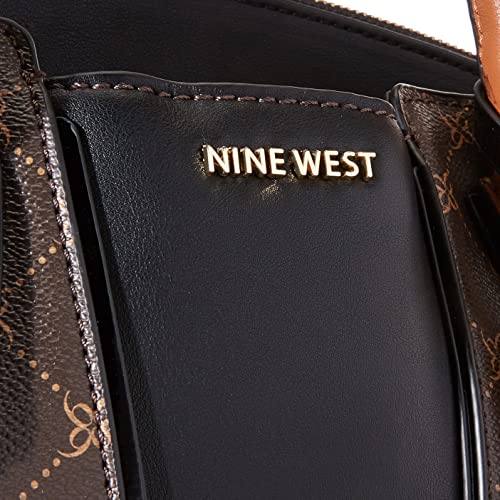 NINE WEST Lorraine LRG Jet Set Satchel, Dk Bourbon Multi