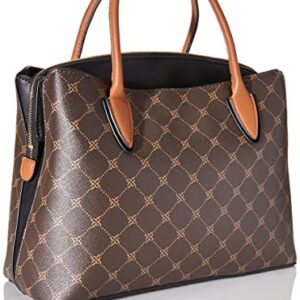 NINE WEST Lorraine LRG Jet Set Satchel, Dk Bourbon Multi