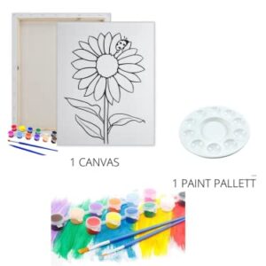 Essenburg Pre Drawn Canvas Paint Kit | Teen, Kids and Adult Sip and Paint Party | DIY Date Night Couple Activity| Canvas Boards for painting| Birthday Party Beach Lady ((S 8x10 CANVAS ONLY))