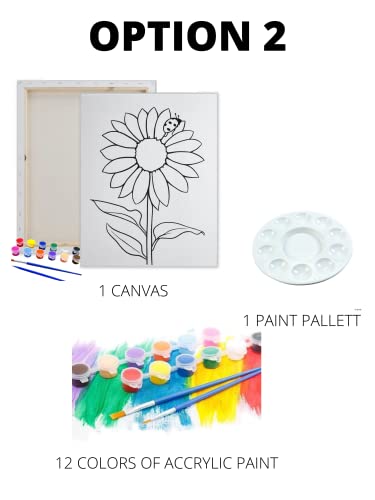 Essenburg Pre Drawn Canvas Paint Kit | Teen, Kids and Adult Sip and Paint Party | DIY Date Night Couple Activity| Canvas Boards for painting| Birthday Party Beach Lady ((S 8x10 CANVAS ONLY))