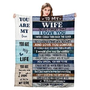 censiher to my wife ultra-soft micro fleece you are my life blanket microfiber valentine’s day blanket luxury blanket for bedding sofa and travel (60inchx50inch)