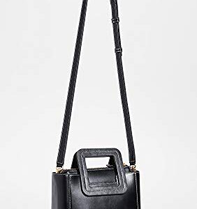 Staud Women's Black Leather Mini Shirley Tote Crossbody Handbag Messenger