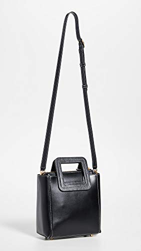 Staud Women's Black Leather Mini Shirley Tote Crossbody Handbag Messenger