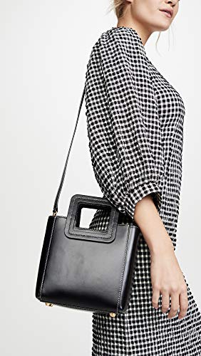 Staud Women's Black Leather Mini Shirley Tote Crossbody Handbag Messenger