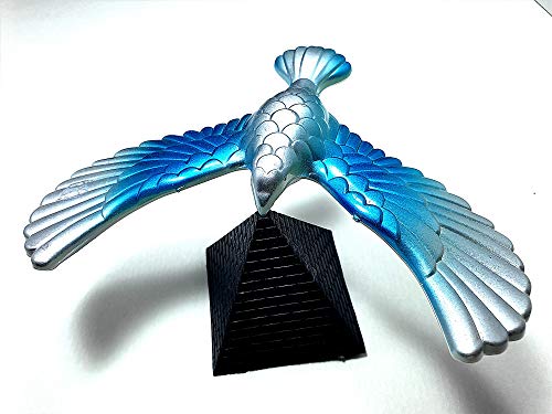 Colorful Office Desk Display Decoration 6.5 Inch Silver Wingspan Balance Birds with Pyramid Stand.