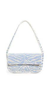 staud women’s tommy bag, light blue/cream, one size