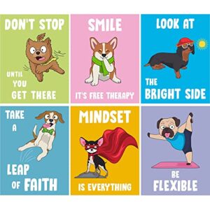 kanru funny dog posters, funny dog wall art, motivational posters for classroom, office or home, inspirational wall decor, dog wall décor, funny poster (set of 6, 8.5x11 inch, unframed)