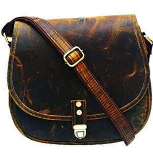 Jony Vintage Crossbody Bags for Women, Vegan Medium Purse Saddle and Satchel Handbags, Leather (H 9 X L 11 X W 3)