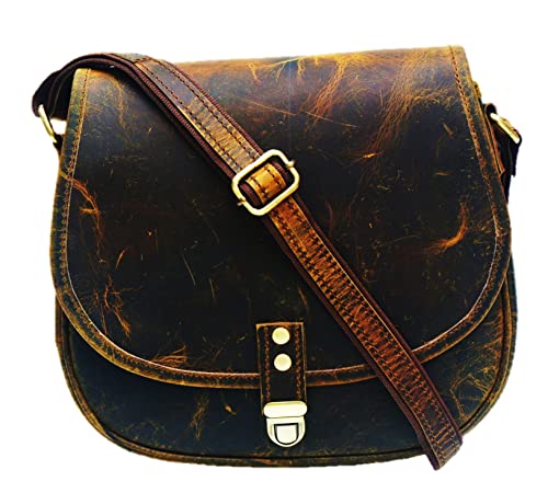 Jony Vintage Crossbody Bags for Women, Vegan Medium Purse Saddle and Satchel Handbags, Leather (H 9 X L 11 X W 3)