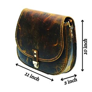 Jony Vintage Crossbody Bags for Women, Vegan Medium Purse Saddle and Satchel Handbags, Leather (H 9 X L 11 X W 3)